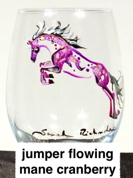 Hand-painted Rocks Glass; Equine image - Sarah Lynn Richards~ custom ...